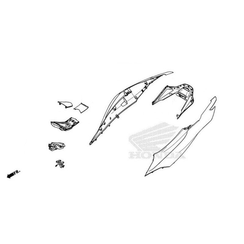 Cover Rear Left Honda PCX 2021 2022 2023 2024 83650-K1Z-A00