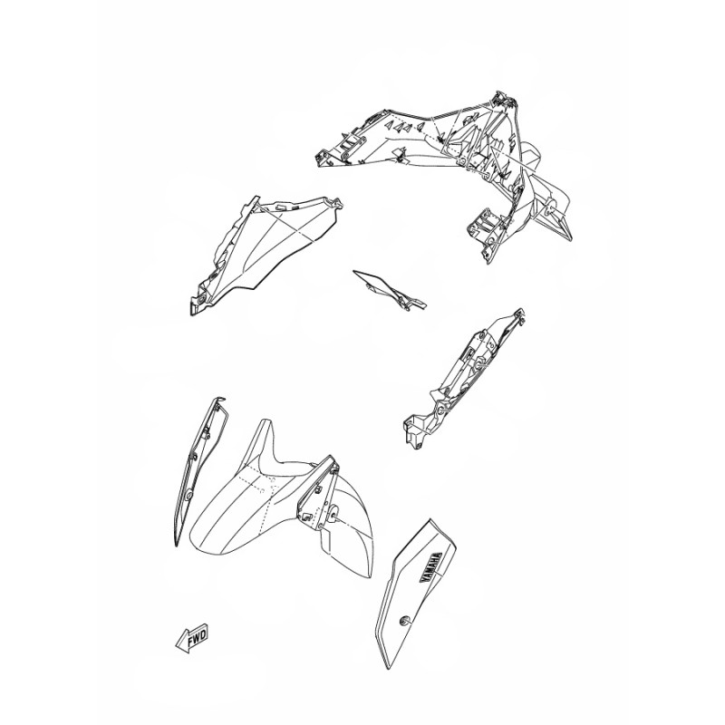 Rear Fender Yamaha XMAX 300 2023 2024 BKA-F1611-00