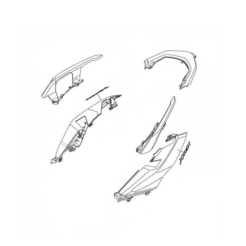 Rear Grip Right Yamaha XMAX 300 2023 2024 BX9-F474W-00