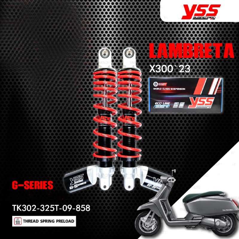 Rear Shocks Absorber YSS G-Series Lambretta X300 FK302-325T-09-858