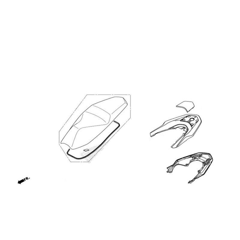 Cover Rear Grab Rail Honda PCX 125/160 v6 2025 84151-K1Z-J10